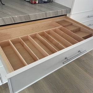 Custom Drawer Divider, Maple Silverware Organizer, 6 Spaces ...