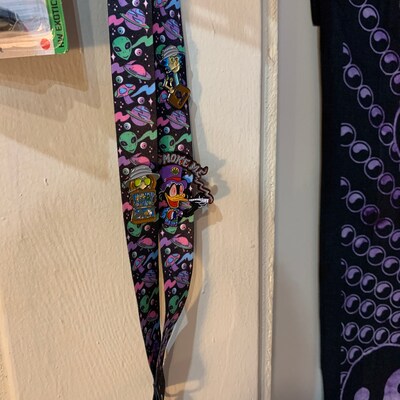 Funky Psychedelic Alien Rave Space Lanyard W/ Lobster Clasp, Breakaway ...