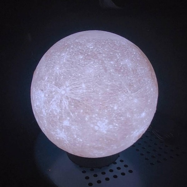 3D Printed Moon Lamp: NASA Lunar Scans, RGB Night Light With Remote - Etsy