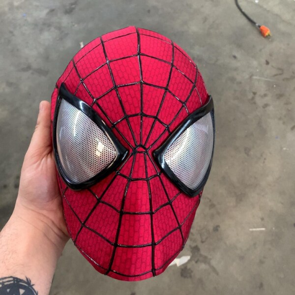 Spiderman Black Mask,andrew Garfield Adults With Faceshell 3D Rubber ...