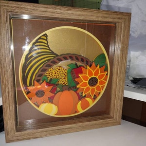 3D CORNUCOPIA Svg - THANKSGIVING Shadow Box Svg - for Cricut - for ...