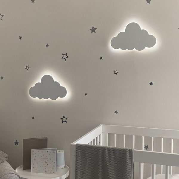 Remote Control Cloud Wall Light Nursery Lighting Baby Room Decor Baby ...