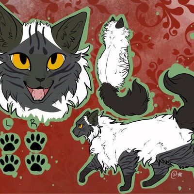 Feral Feline Warrior Cat Reference Sheet AND Adoptables Base - Etsy