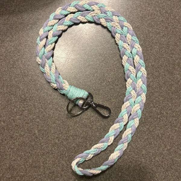 CUSTOM! Macrame Lanyard , Braided Lanyard for ID and Keys ,macrame ...