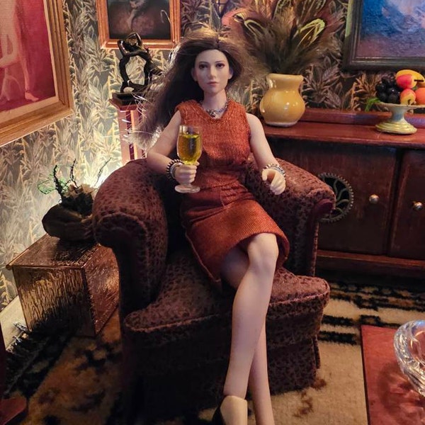 Tbleague PHICEN 1:12 Scale Doll Clothes Peplum Top and Skirt Handmade ...