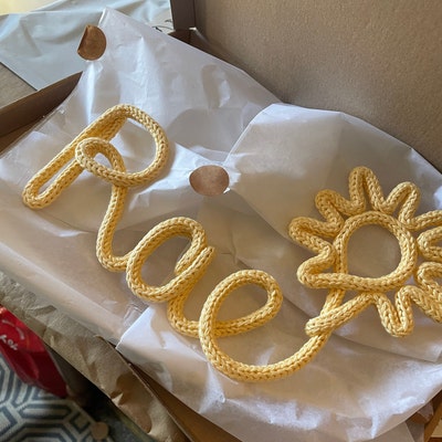 Knitted Mothers Day Sign Wire Word Cord Knit Rope Mothers Day Gift for ...