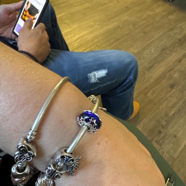 Authentic Pandora Bracelets, Pandora Silver OPEN BANGLE With Silicone ...