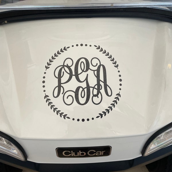 Glittery Custom Circle Monogram Car Window Decal Vine Personalized ...