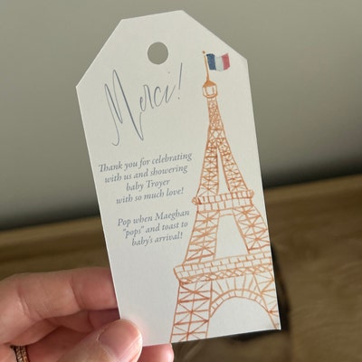 Unique Gift Tag Wavy Edge Tag Hydrangea Blue Gift Tag Festive Favor Tag ...