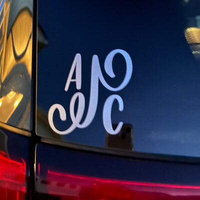 Monogrammed Decal Initial Decal Personalized Decal - Etsy