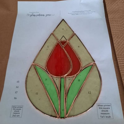TULIP, Stained Glass Pattern, Stained Glass Patterns, DIY Stained Glass ...