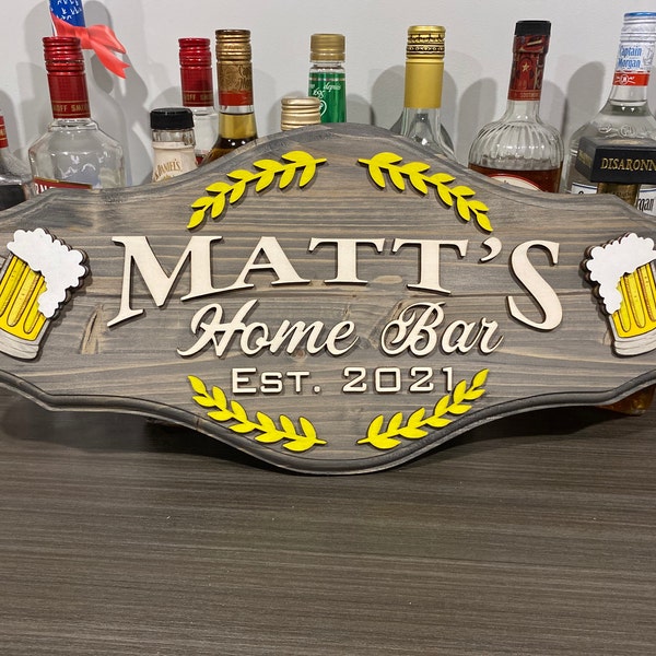 Home Bar Sign, Beer Sign, Custom Wood Sign, Bar Sign for Home, Home ...