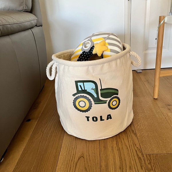 Personalised Tractor Storage Trug, Personalised Storage Basket, Tractor ...