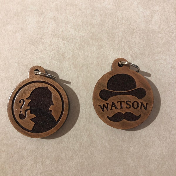 Sherlock and Watson Themed Pet Tags - Etsy