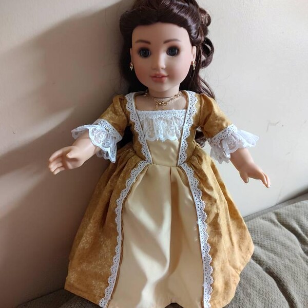 18 Inch Doll Colonial Formal Dress, Hamilton Doll Dresses, 18 Inch Doll ...