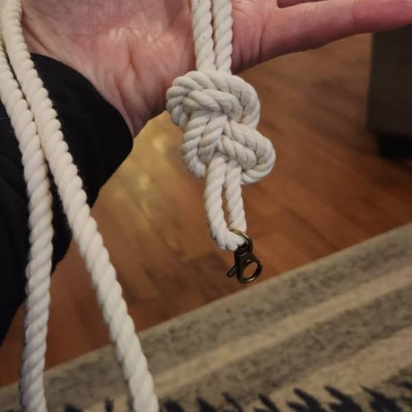 Nautical Knot Cotton Rope Keychain in Navy Blue, Antique Bronze ...