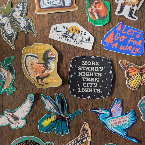 Flying Heron Sticker, Neutral Bird Stationary, Vinyl Decal, Retro ...