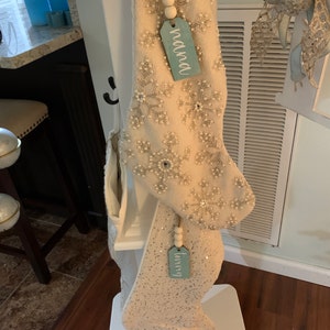 Personalized Beach Theme Stocking Name Tags // Coastal - Etsy