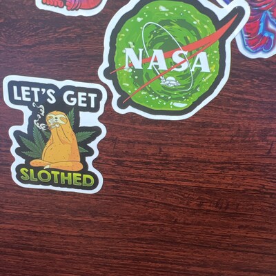 10-200 PCS Vinyl Waterproof Weed Stickers for Adults Cool Funny DIY ...