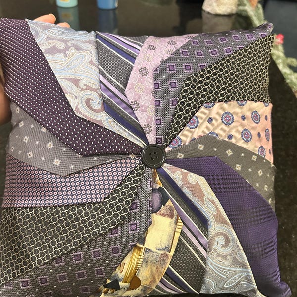 Memory Tie Pinwheel Pillow – Custom Keepsake Gift – Memorial Pillow ...