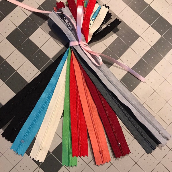 Your Choice of 10 9 Inch YKK Zippers Mix and Match- Choose From 65 ...