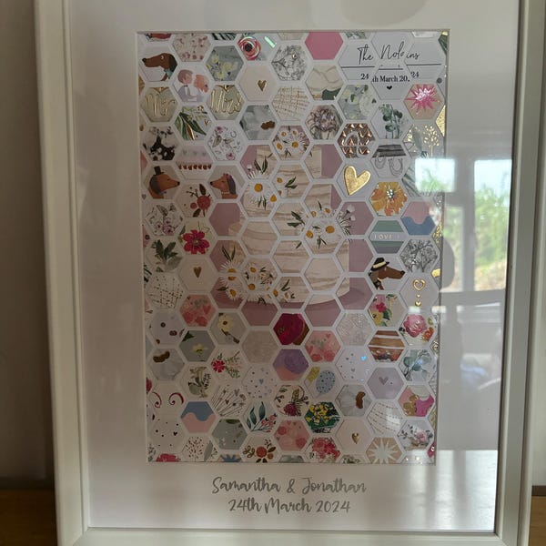 Wedding Card Frame, Wedding Keepsake, First Anniversary Gift, Wedding ...