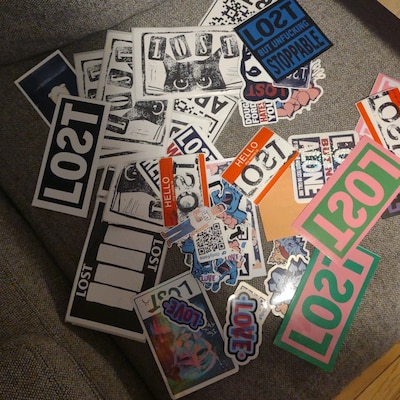Lost. Graffiti Sticker Pack. Block Printed, Painted, Hand Drawn ...
