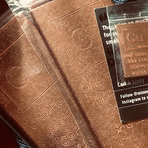 Solid Copper One Pound BAR Ingot // Stocking Stuffer // Pure Copper ...