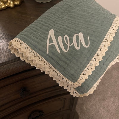 Embroidered Name Baby Blanket / Soft Custom Personalized Baby Blanket ...