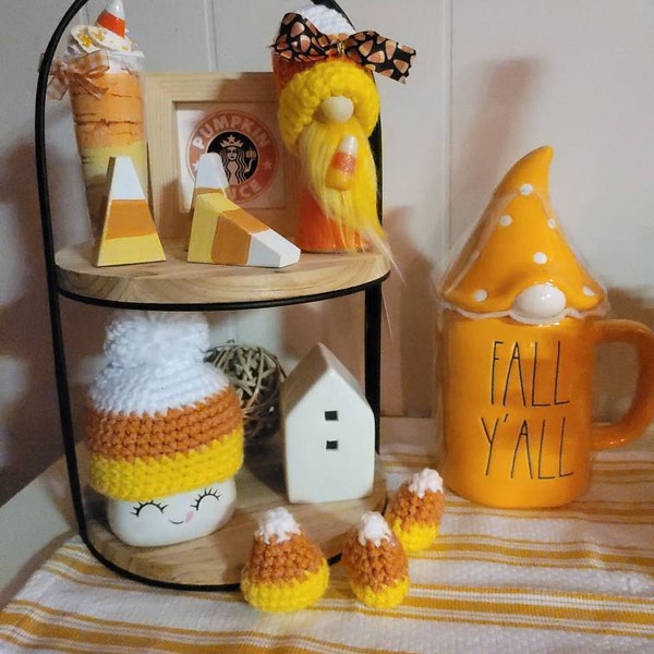 MINI CANDY CORN | Chunky Wood | Fall Decor | Rustic | Primitive ...