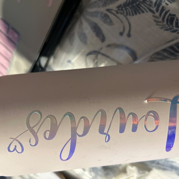 Holographic Name Decal, Custom Name Decal With Heart, Personalized Name ...