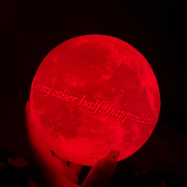 Personalization Luna Moon Lamp Night Light 3D Print Moonlight LED ...