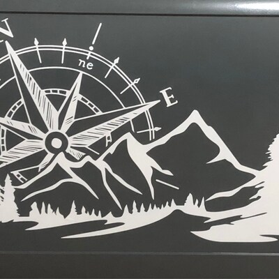 Compass and Mount Sticker Camper Van Sticker Car Caravan - Etsy