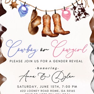 Western Gender Reveal Bundle, Cowboy or Cowgirl Gender Reveal, Gender ...