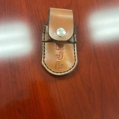 Personalized Custom Leather Belt Pocket Knife Pancake Sheath Handmade ...