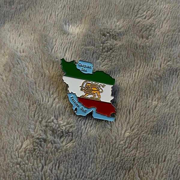 Iran Flag Pin - Persian Pin - Shir O Khorshid - Enamel - Etsy