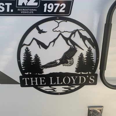 Custom Outdoor Eagle Monogram Metal Wall Art Decor Custom Name Sign ...