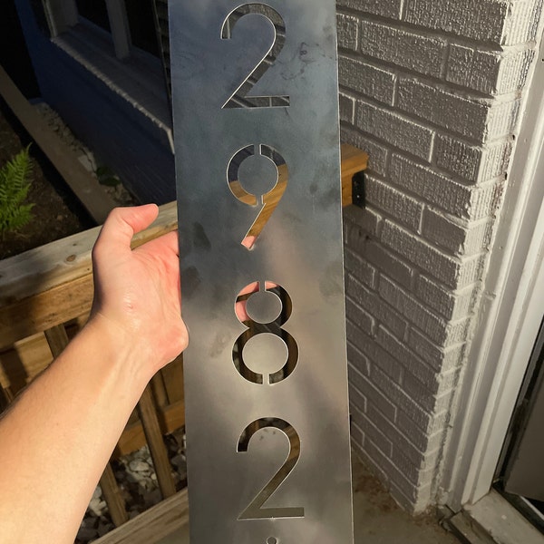 Metal House Address Sign - Vertical Home Address - Custom House Numbers ...