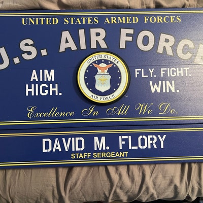 U.S. Air Force Wood Sign With Personalized Nameboard - Etsy