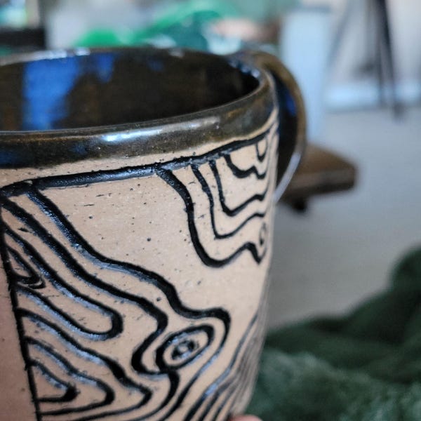 Hand Carved Mug - Tree Mug - Camping Mug - Gift for Hikers - Etsy