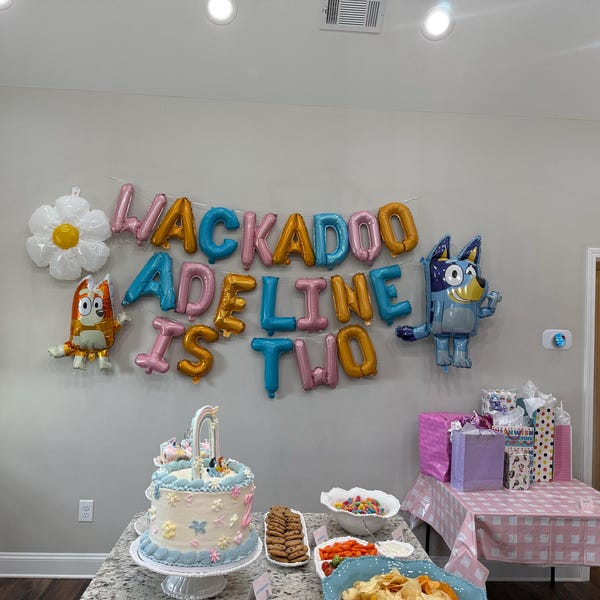 Wackadoo They're Two Custom Name Letter Balloon Kit 2nd Birthday Party ...