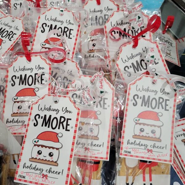 Christmas Smore Tag Printable, Wishing You Smore Holiday Cheer, Teacher ...