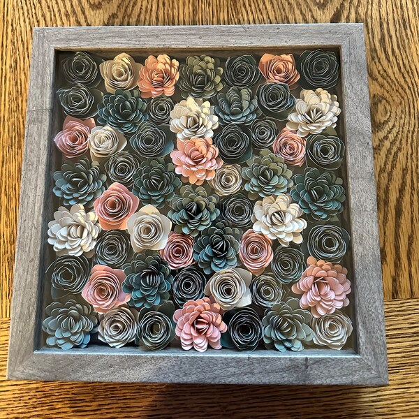 Personalized Paper Flower Shadow Box - Etsy
