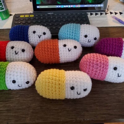 Crochet Chill Pill Plush - Etsy