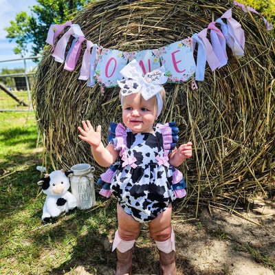 Girls Cow Romper, Baby Girl Cow Romper, Baby Romper, Cow Romper, Cow ...