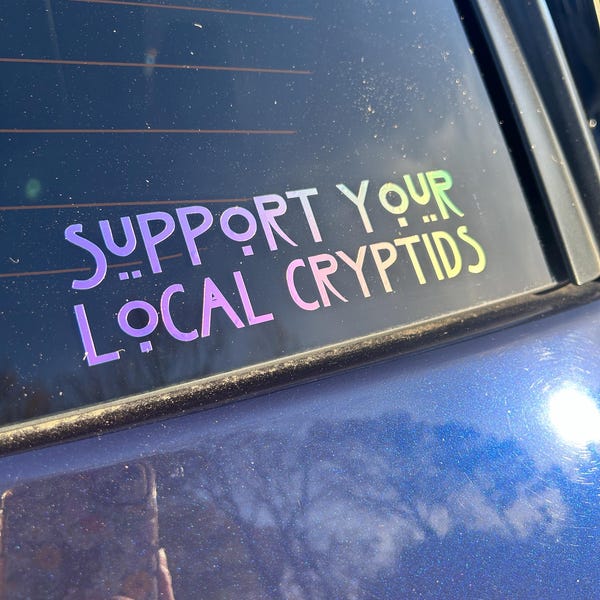 Support Your Local Cryptids Bumper Decal, Spooky Car Accessories ...