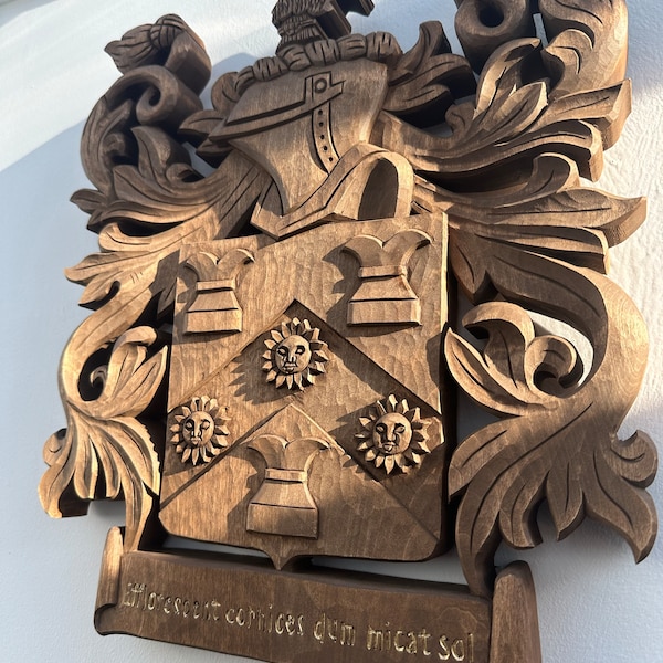 Custom Family Crest Coat of Arms Personalized Family Shield Wooden ...