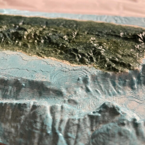 Custom 3D Topographic Map: Personalized Mountain Art, Engagement Gift ...