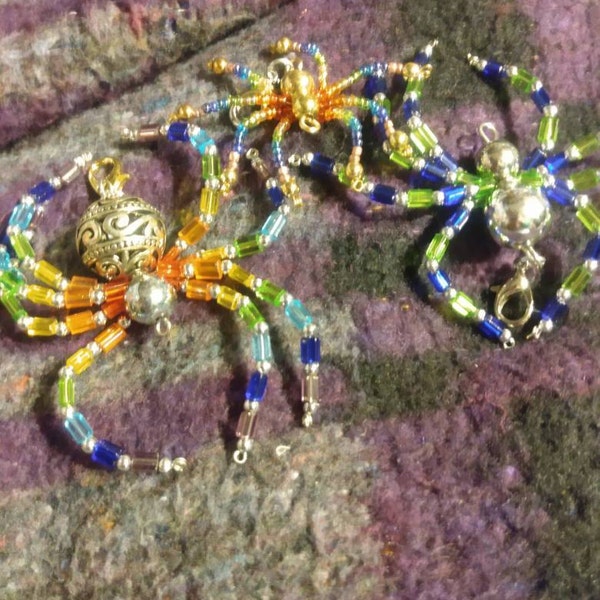 Purple Decorative Beaded Spiders - Etsy
