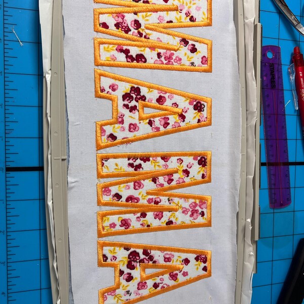 MAMA Embroidery Design Applique Split for Repositional Hoop Hooping 4x4 ...